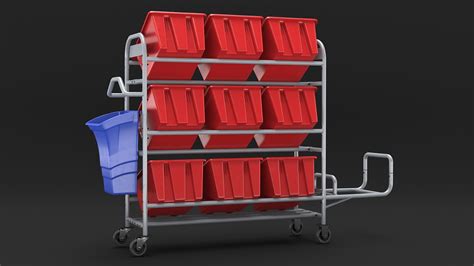 Tote Picking Cart 3d Model 69 3ds Blend C4d Fbx Max Ma Lxo