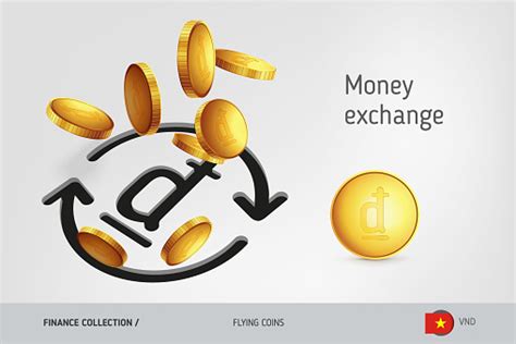 베트남 동 동전 금융 개념 비행 돈 교환 아이콘 인쇄 웹 사이트 웹 디자인 모바일 애플 리 케이 션 인포 그래픽에 대 한 벡터 일러스트 0명에 대한 스톡 벡터 아트 및 기타