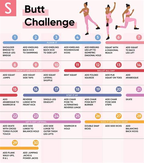 30 Day Butt Challenge Calendar