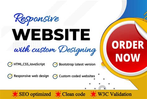 Design A Responsive Custom Website With Html5 By Sairaofficial1 Fiverr
