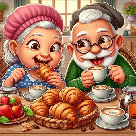 Oma Und Opa Mit Kuchen Zum Kaffee Online Puzzle