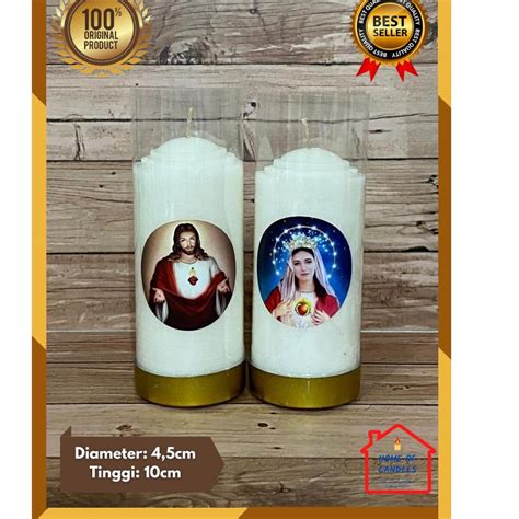 Jual Spesial Disini Lilin Doa Gambar Yesus Dan Maria Pcs Lilin Rohani Lilin Gereja