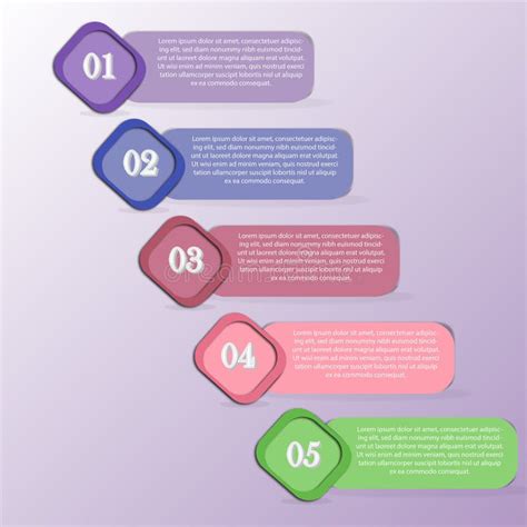 Optie Vectorvoortgangspictogrammen Voor Vijf Stappen Vector Illustratie