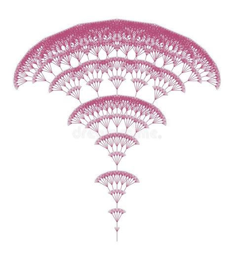 Flat Vector Computer Generated L System Branching Fractal Generative