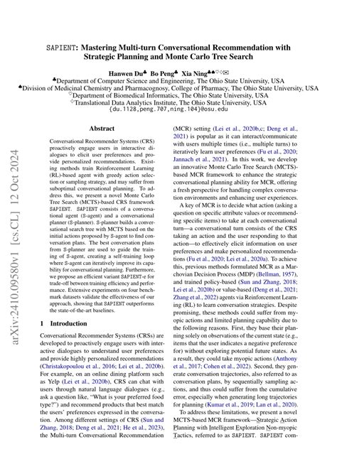 Pdf Sapient Mastering Multi Turn Conversational Recommendation With Strategic Planning And