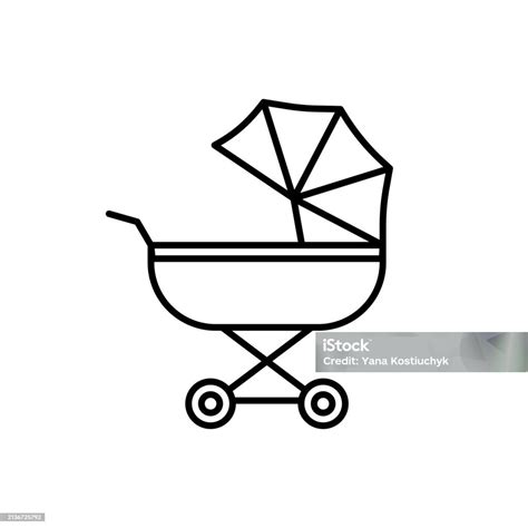 아기 유모차 선형 아이콘입니다 편집 가능한 획 벡터 일러스트 레이 션 0명에 대한 스톡 벡터 아트 및 기타 이미지 0명 날씬한 단순함 Istock