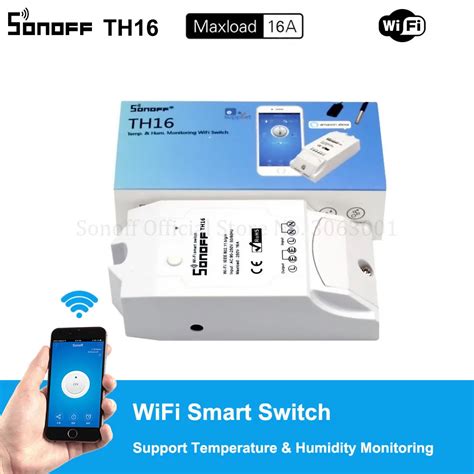 Sonoff TH16 15A Wifi Smart Switch Support Temperature Monitor Sensor Humidity High Accuracy