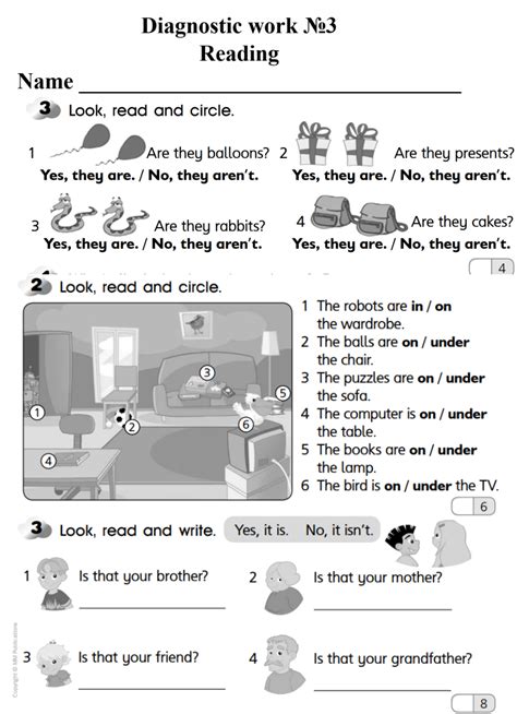 Діагностувальна робота Reading для 2 класу 1 семестр