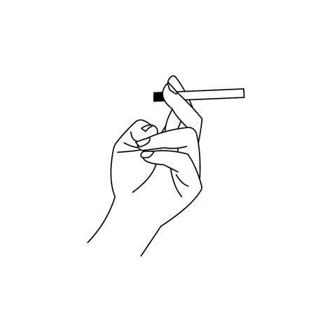 Premium Vector Hand Holding Cigarette Vector Illustration