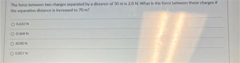 Solved The Force Between Two Charges Separated By A Distance