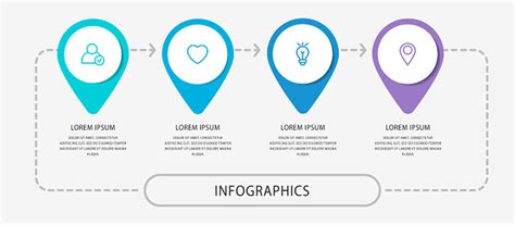 벡터 현대 인포 그래픽 평면 템플릿 핀 네 종이 라벨 다이어그램 그래프 프리젠 테이션 4 가지 옵션과 마크가있는 비즈니스 개념