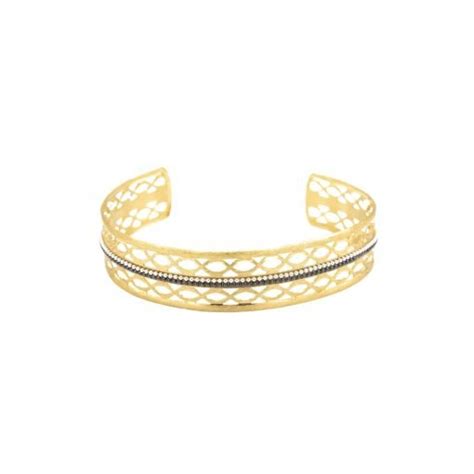 Bracciale Dorato Con Riga Strass Argento Essepiuelle