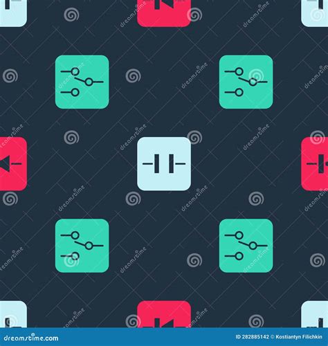 Set Diode In Electronic Circuit Electrolytic Capacitor And Switch On Seamless Pattern Vector