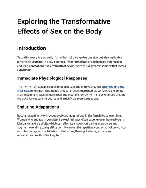 Ppt Exploring The Transformative Effects Of Sex On The Body