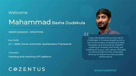 cozentus on linkedin we are happy to welcome mahammad basha dudekula to our growing team of…