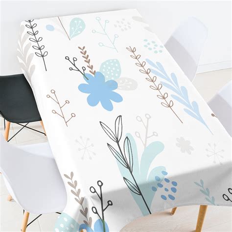 Badu Bg Листа от цветя покривка за маса водоустойчива покривка за маса Трапезни маси Маса за