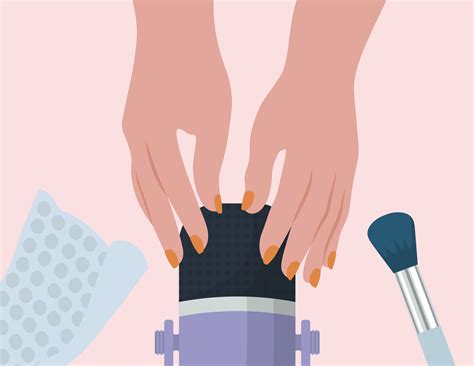 Concept Of Hands Creating Asmr Content Vector Illustration In Flat Style 27422640 Vector Art At