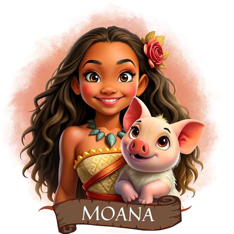 Moana And Pua Watercolor Background Moana Png Clipart Cute Pig Pua