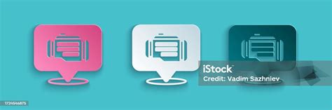 파란색 배경에 격리된 용지 절단 검사 엔진 아이콘입니다 종이 아트 스타일 벡터 3차원 형태에 대한 스톡 벡터 아트 및 기타 이미지 3차원 형태 경계 표지 계기판 차량