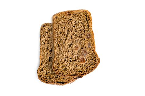 건포도와 귀리 플레이크 흰색 배경 건강 식품에 고립 된 호 밀 빵의 조각 0명에 대한 스톡 사진 및 기타 이미지 0명 건강한 식생활 건포도 Istock