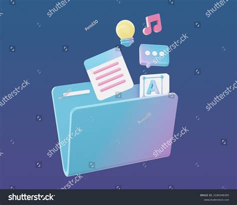 3d Render Gradient Folder Files Illustration Stock Illustration 2184349305 Shutterstock
