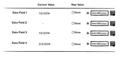 Date Fields Seeing Current Value And Setting New Value User Experience Stack Exchange