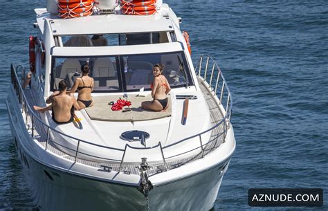 Selena Gomez Sexy In Black Orange Bikini On A Boat With Friends Around Sydney Harbour Aznude