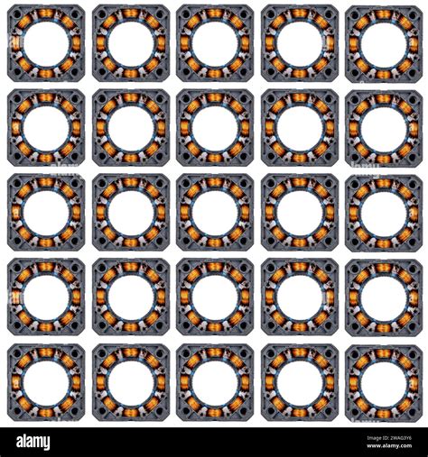 Stepper Motor Stator Pattern Disassembled On White Background Stock Stepper Motor Stator Pattern Disassembled On White Background Stock