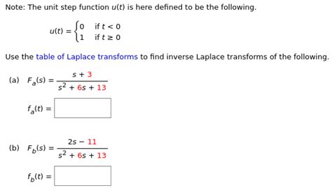 Solved Note The Unit Step Function U T Is Here Defined To Chegg Com