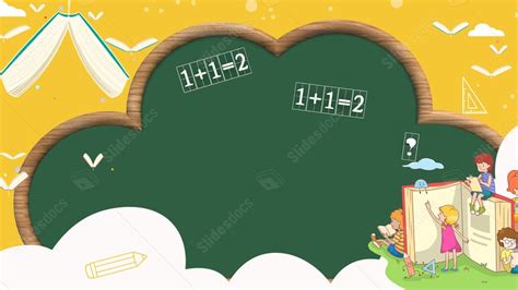 Education Cartoon Blackboard Powerpoint Background For Free Download