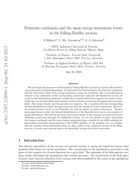 Pdf Fermionic Condensate And The Mean Energy Momentum Tensor In The Fulling Rindler Vacuum