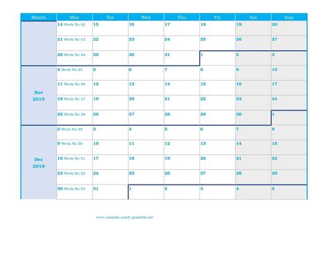 2 Week Schedule Template Mon Sunday Schedule Template Personal Calendar Monthly Calendar