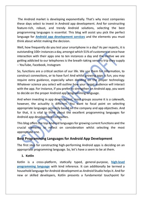 Ppt 5 Best Programming Languages For Android App Development In 2025