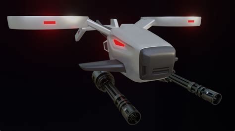 3d Model Combat Drone Concept Vr Ar Low Poly Cgtrader