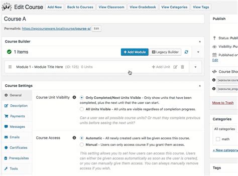How Do I Create A Unit And Assign It To A Module Wp Courseware Support
