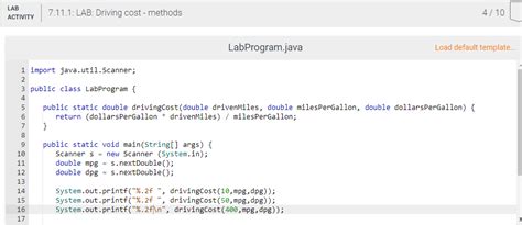 Solved LAB ACTIVITY 7 11 1 LAB Driving Cost Methods 4 10 Chegg Com