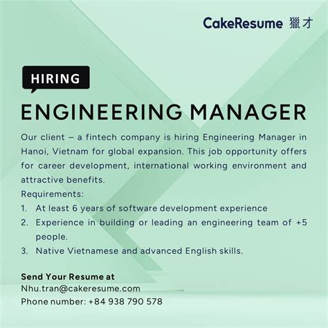 Nhu Sophie Tran On Linkedin Engineering Manager Hotjob Vietnam Hanoi Engineeringmanager