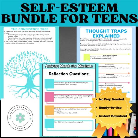 Teen Self Esteem Worksheets And Activities For Counselors Build Confidence