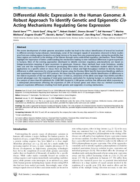 Pdf Differential Allelic Expression In The Human Genome A Robust