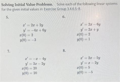 Solved Solving Initial Value Problems Solve Each Of The