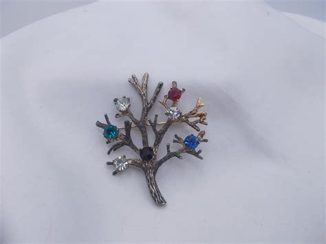 Tree Of Life Brooch Sterling Silver Tree With Gold Plated Finish Vintage Brooch With