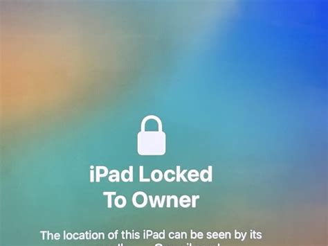 “ipad Locked To Owner” R Ipad
