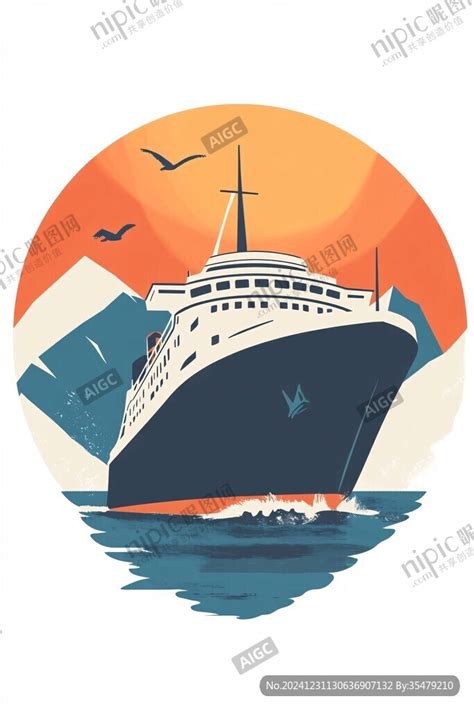 Ai创作图客轮设计 邮轮手绘 手绘轮船 远航插画 游轮设计 船只大船游轮 游轮装饰画 轮渡海报 货轮手绘 渡轮设计 船舶设计 船舶船只轮船 远洋运输海洋素材 轮船设计 海运轮船nipic