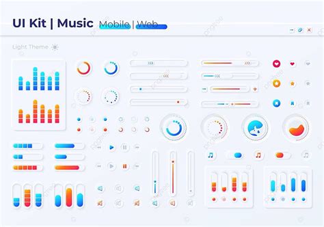 Music Settings Ui Elements Kit Ux Button Bar Vector Ux Button Bar PNG And Vector With
