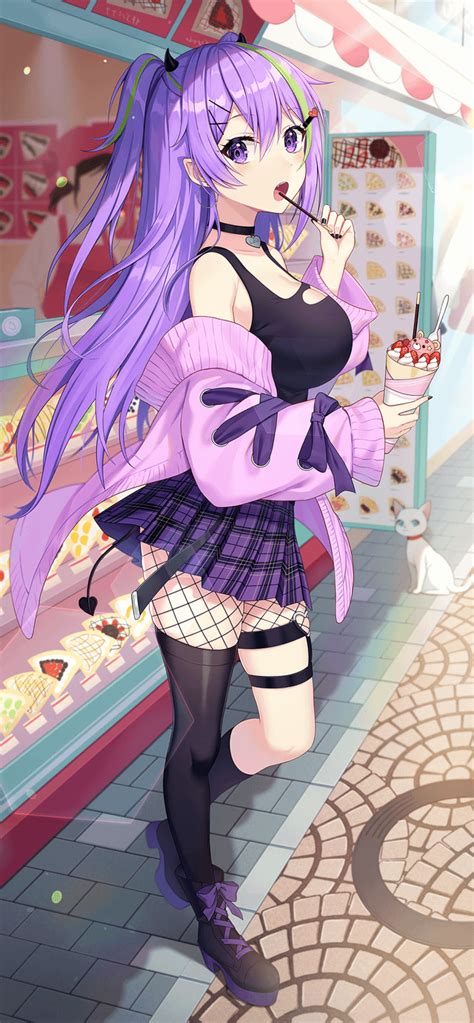 Cute Demon Girl Getting Crepes Original Ranimegirlsearrings