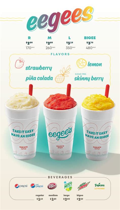 Eegee S Menu Eegees Delivery Menu Order Online 1460 S Crismon Rd
