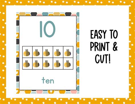 Bumble Bee Ten Frame Posters For Classrooom Etsy