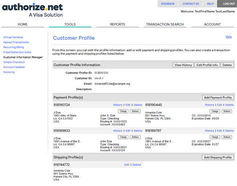 Manage Payment Profiles Authorizenet Customer Profiles In The