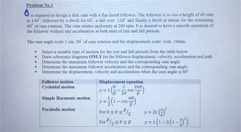 Solved Is Required To Design A Disk Cam With A Flat Faced Chegg