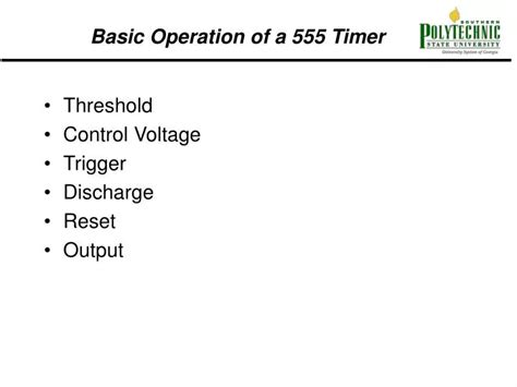 Ppt Basic Operation Of A 555 Timer Powerpoint Presentation Free Download Id 3034793